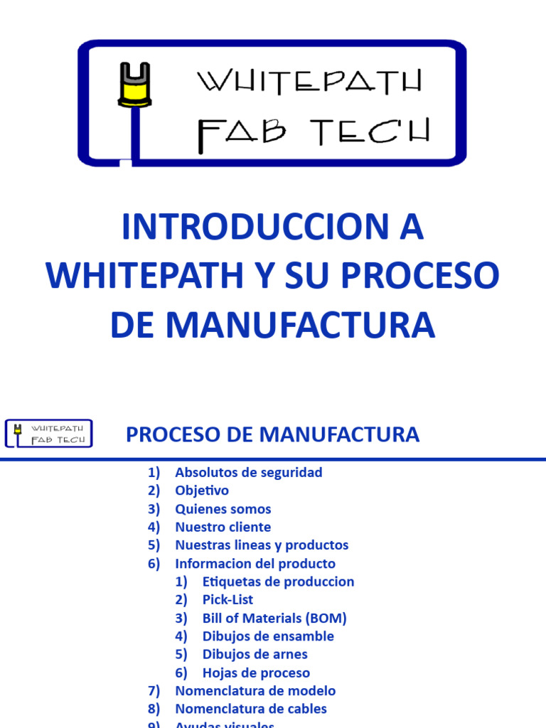 Proceso de Manufactura en Whitepath | PDF | Aislador (Electricidad)