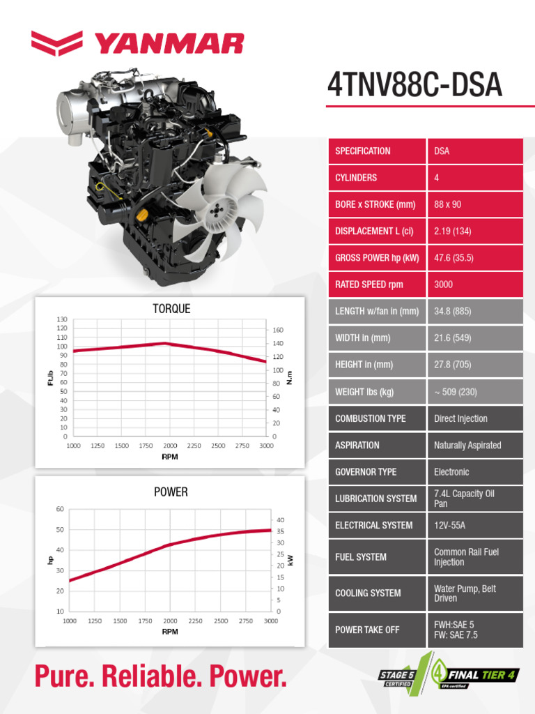 YANMAR 4TNV88C-DSA | PDF | Diesel Engine | Engines