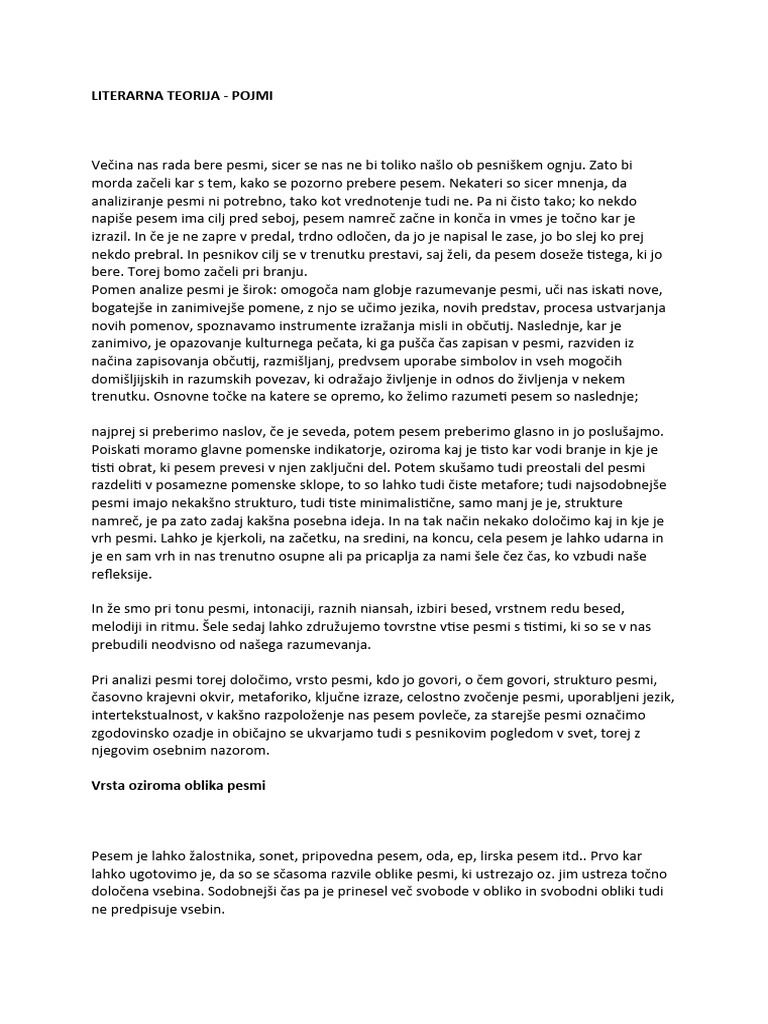 Literarna Teorija | PDF
