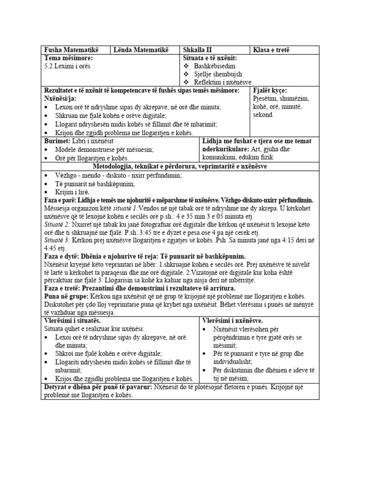 5.2. Leximi I Orës | PDF