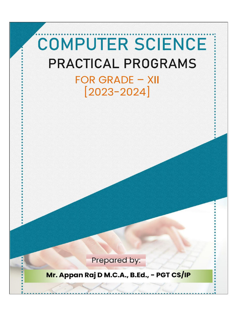 Class 12 Cs Practical Programs 2023-2024 (Updated) | PDF