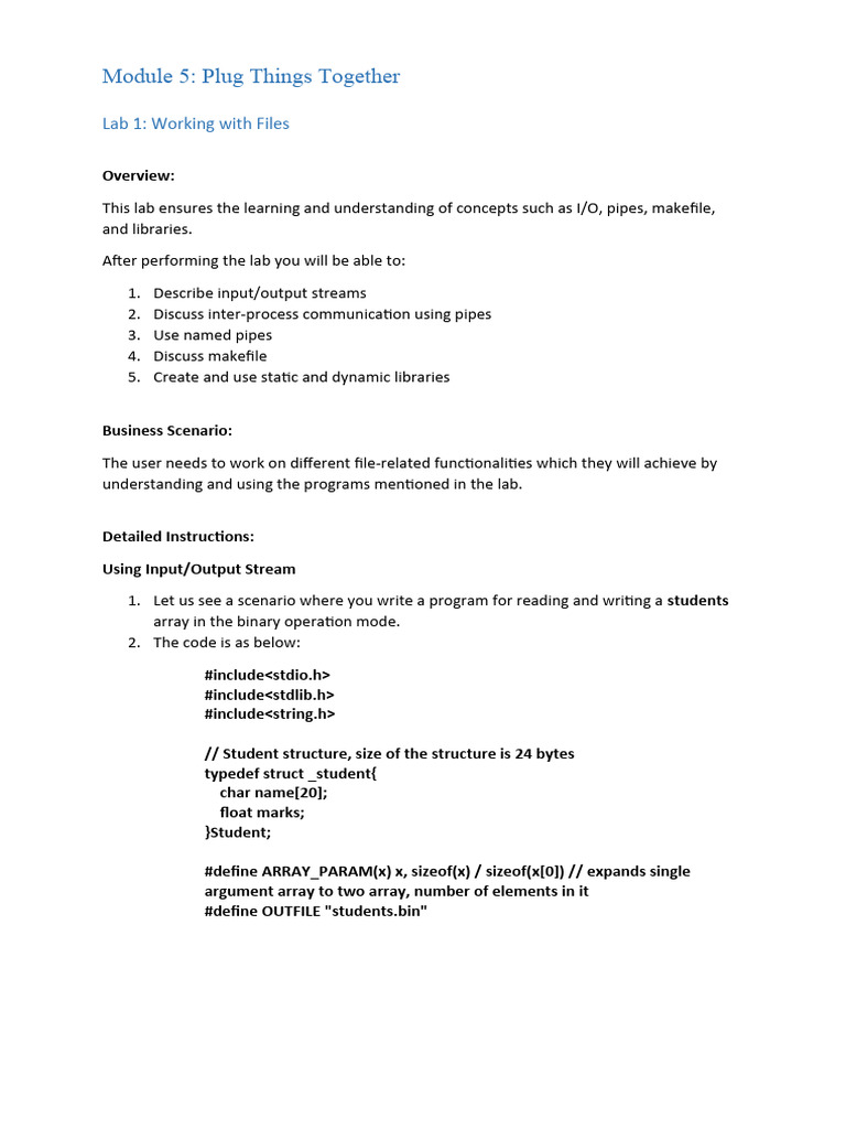 Lesson 5 Lab | PDF | Library (Computing) | Computer Program