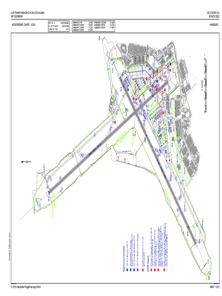 AD 2 EDDH 2-5 Aerodrome Chart - ICAO | PDF