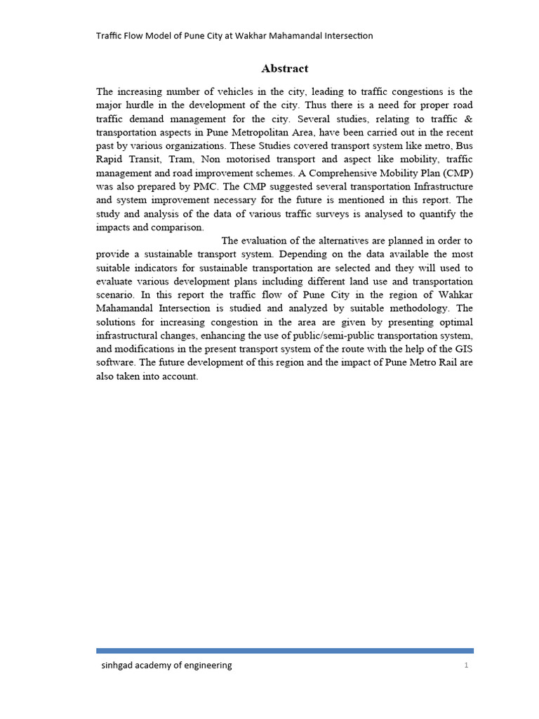 Traffic Flow Model Report | PDF | Transport | Traffic