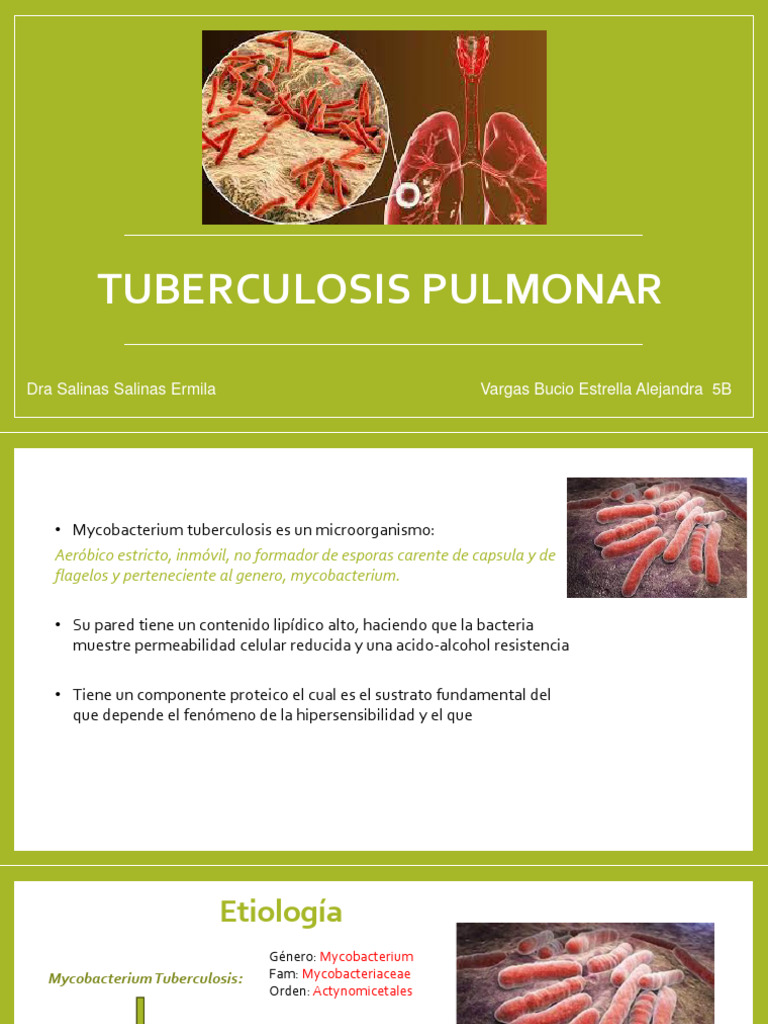 TUBERCULOSIS PULMONAR Vargas Bucio Estrella Alejandra 5B | PDF | Tuberculosis | Mycobacterium