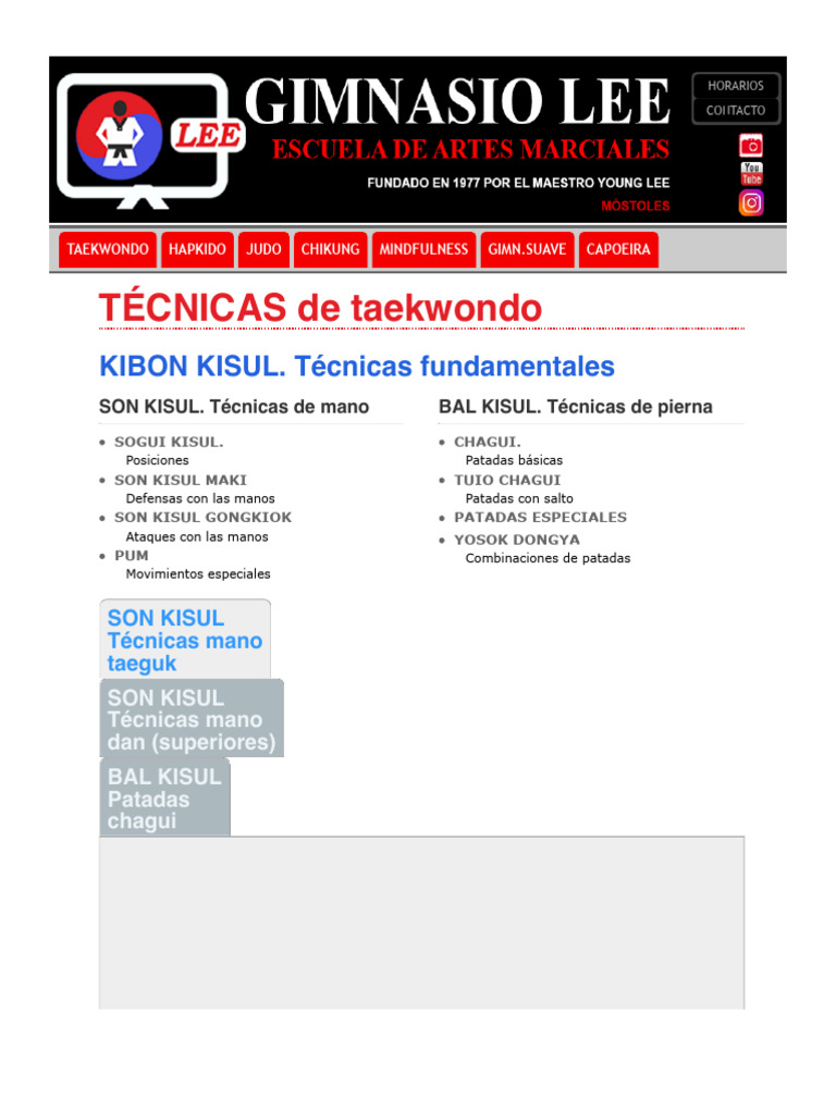 Técnicas de Taekwondo | PDF | Taekwondo | Fuerza