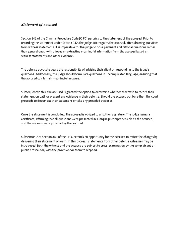 Statement of Accused | PDF