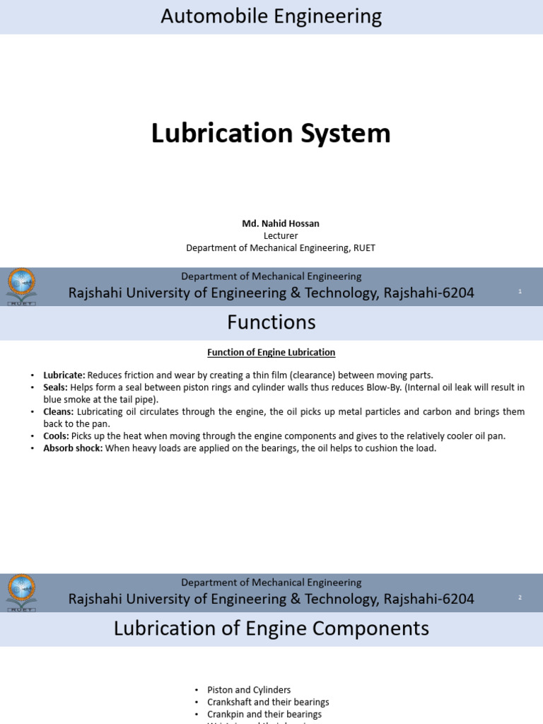 Lubrication System | PDF
