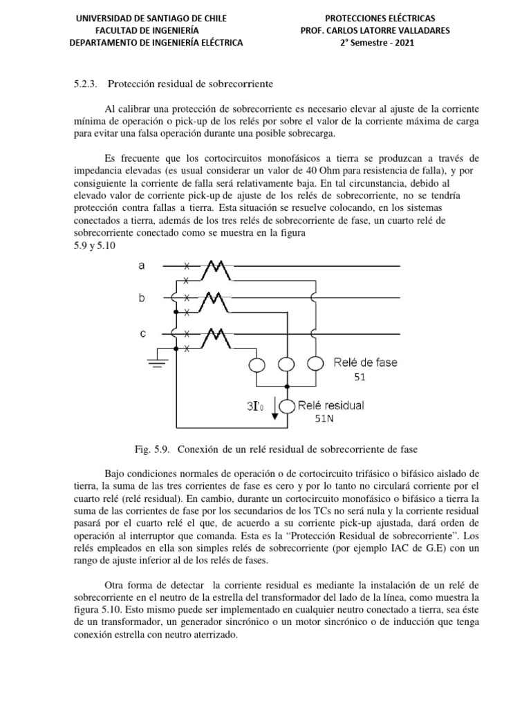 5.3-Protección 51N-50N - Características | PDF | Relé | Corriente eléctrica
