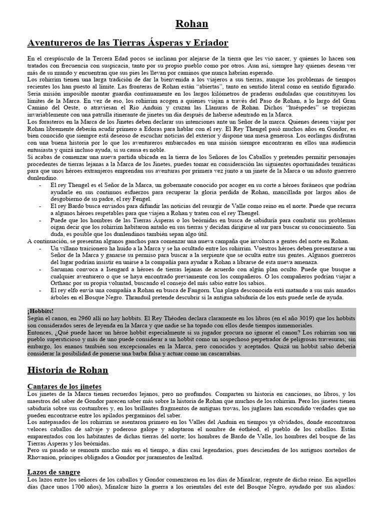 Rohan | PDF | Worldbuilding | Elementos de ficción