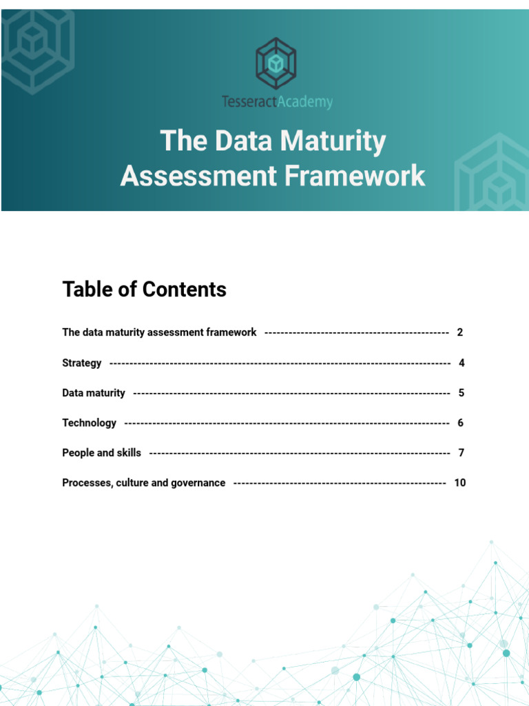 The Data Maturity Assessment Framework 1 | PDF
