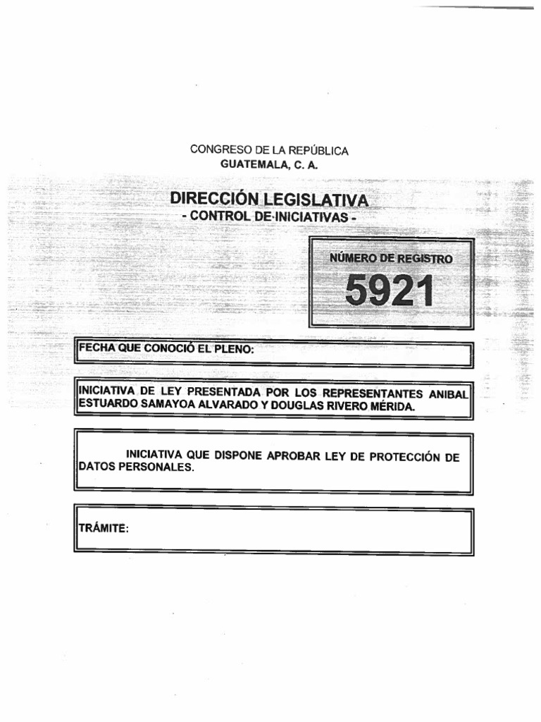Iniciativa 5921-2021 Ley de Proteccion D Datos Personales | PDF