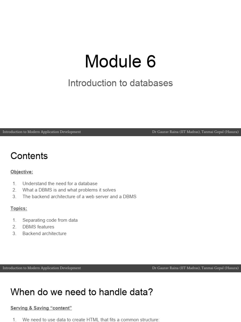 Module 6 - Introduction To Databases | Download Free PDF | Databases ... Module 6 - Introduction To Databases | Download Free PDF | Databases ...