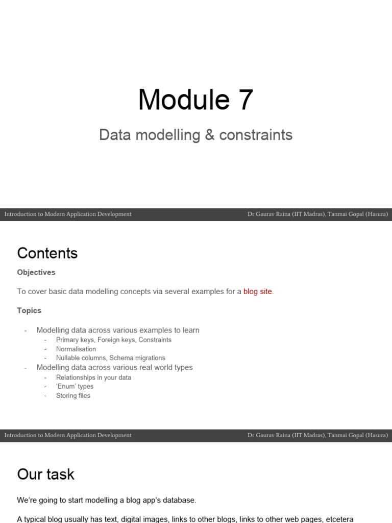Module 7 - Data Modelling & Constraints | PDF | Database Transaction | Databases