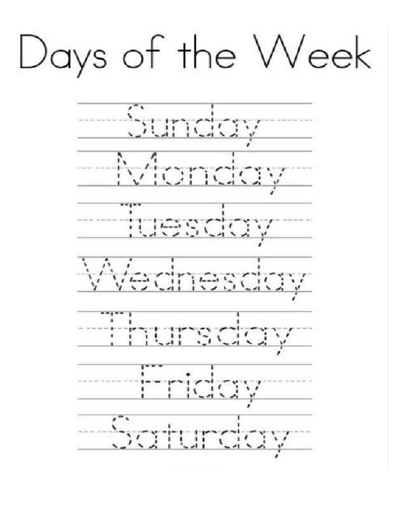 Numbers Week Day Tracing | PDF