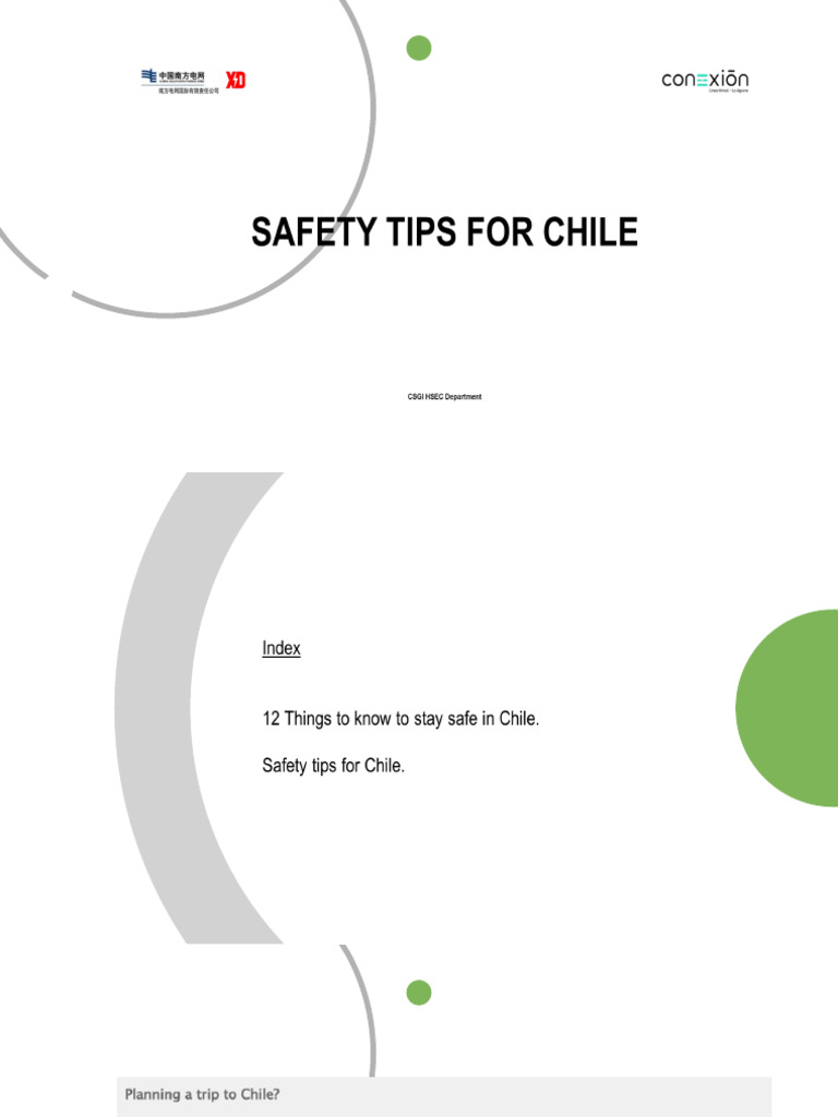 Safety Tips For Chile | PDF