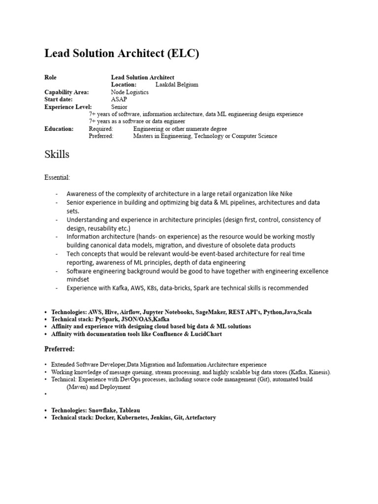 Lead Solutions Architect | PDF