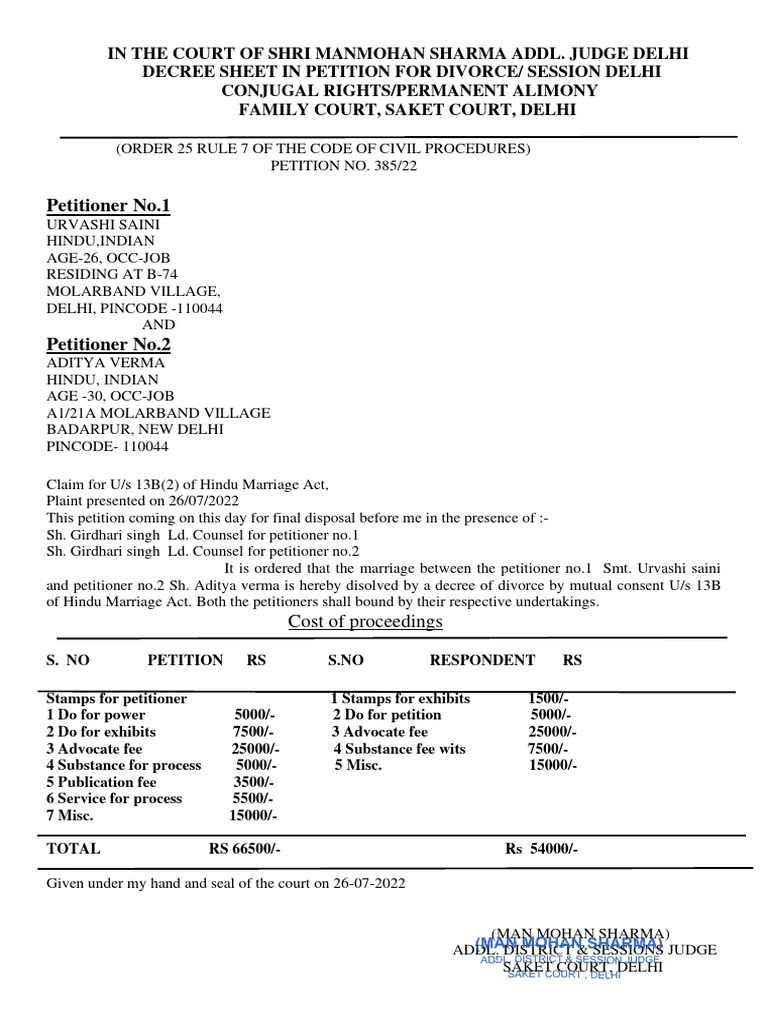Decree of Divorce | PDF