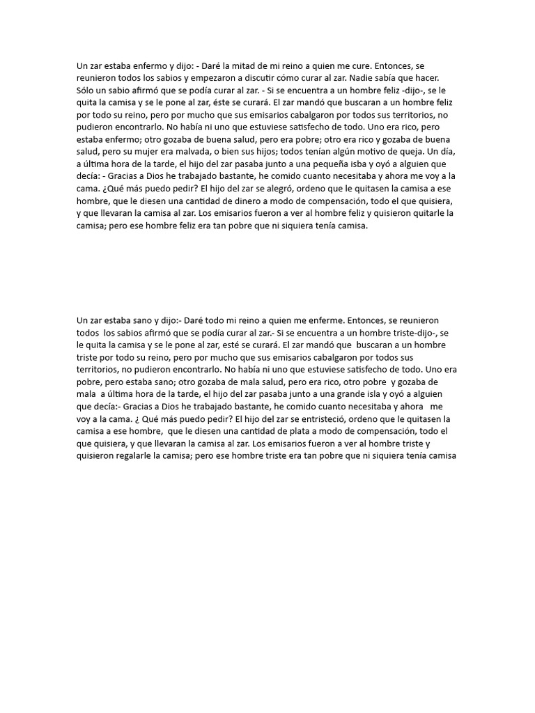 El zar y la búsqueda de la felicidad | PDF