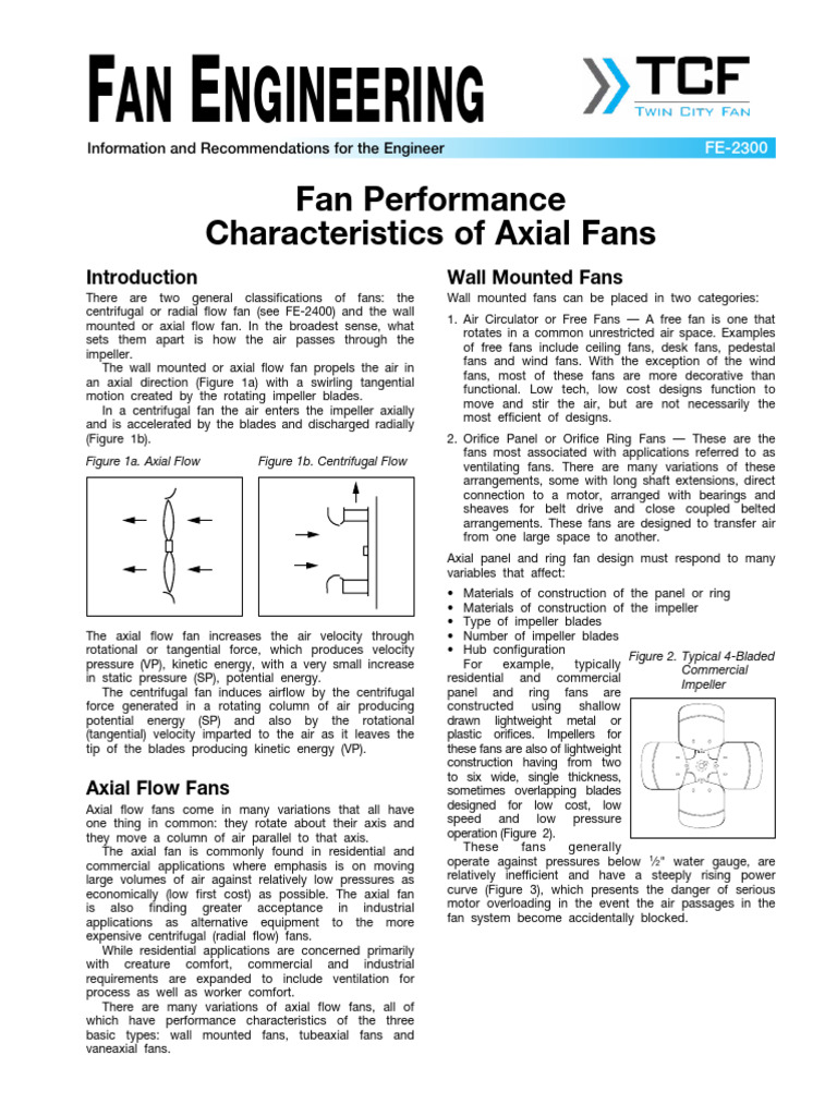 FE2300 - Fan Performance Characteristics of Axial Fans | PDF | Gas ...