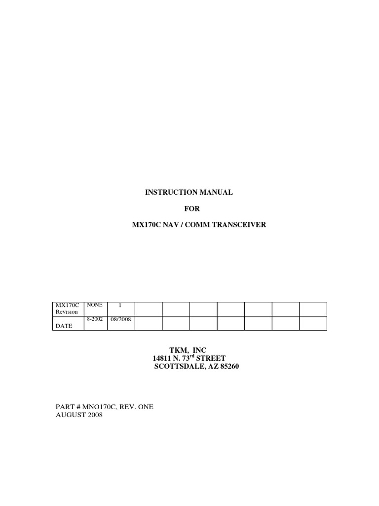 MX170C Transceiver Instruction Manual | PDF | Amplifier | Detector (Radio)
