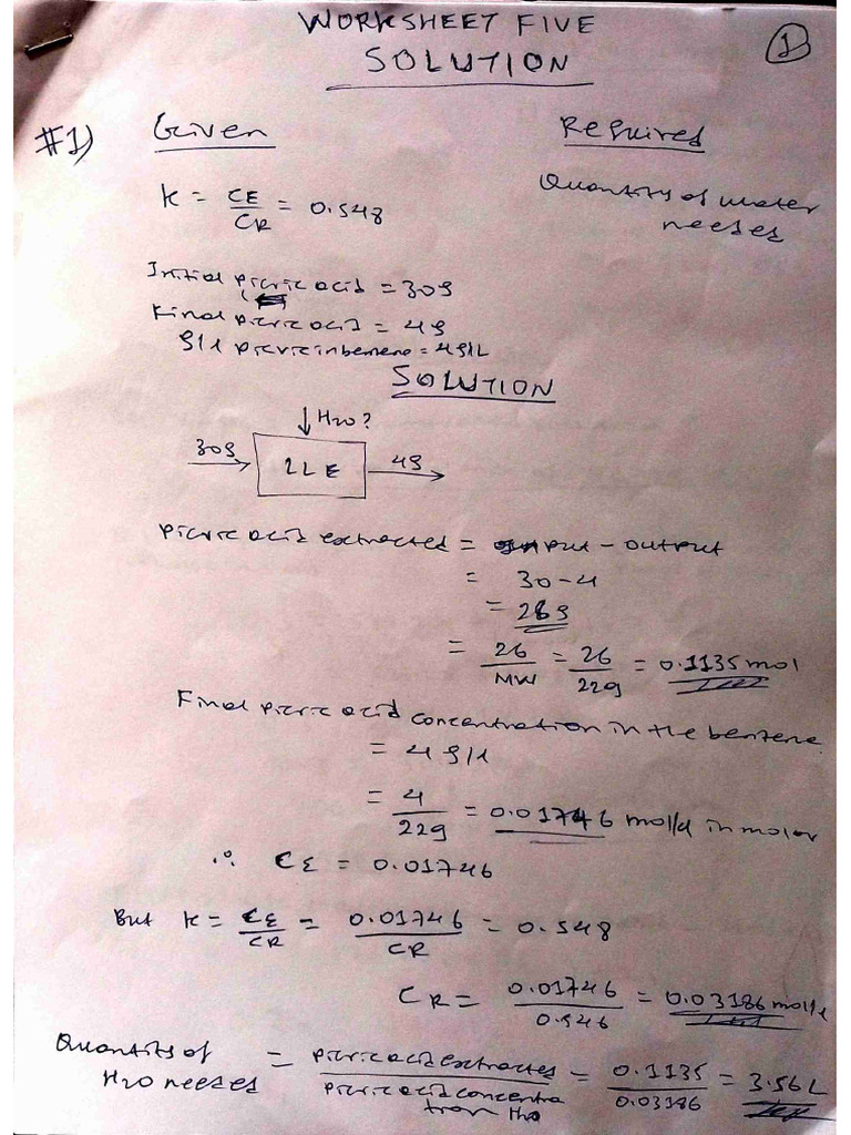 LLE Worksheet Solution | PDF