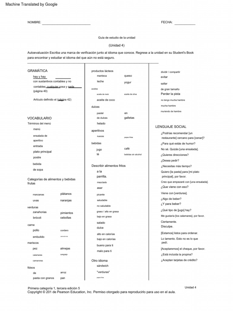 UNIT 04 Unit Study Guide | PDF | Aceite de oliva | Postres UNIT 04 Unit Study Guide | PDF | Aceite de oliva | Postres