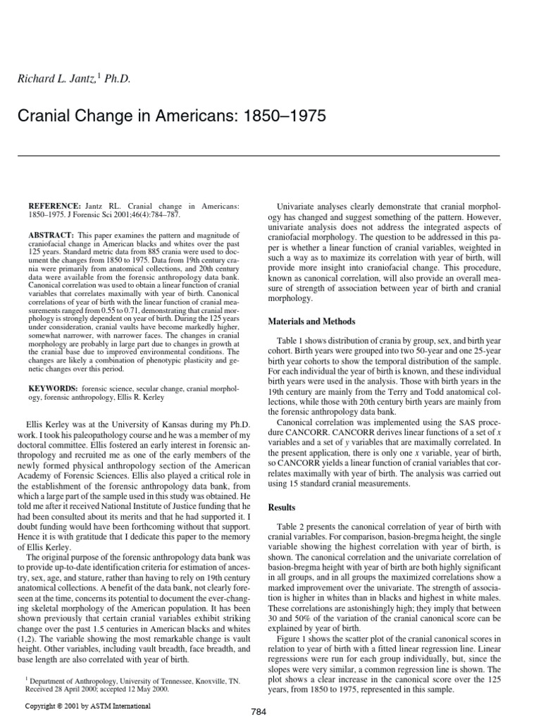 Jantz (2001) - Secular Change | PDF