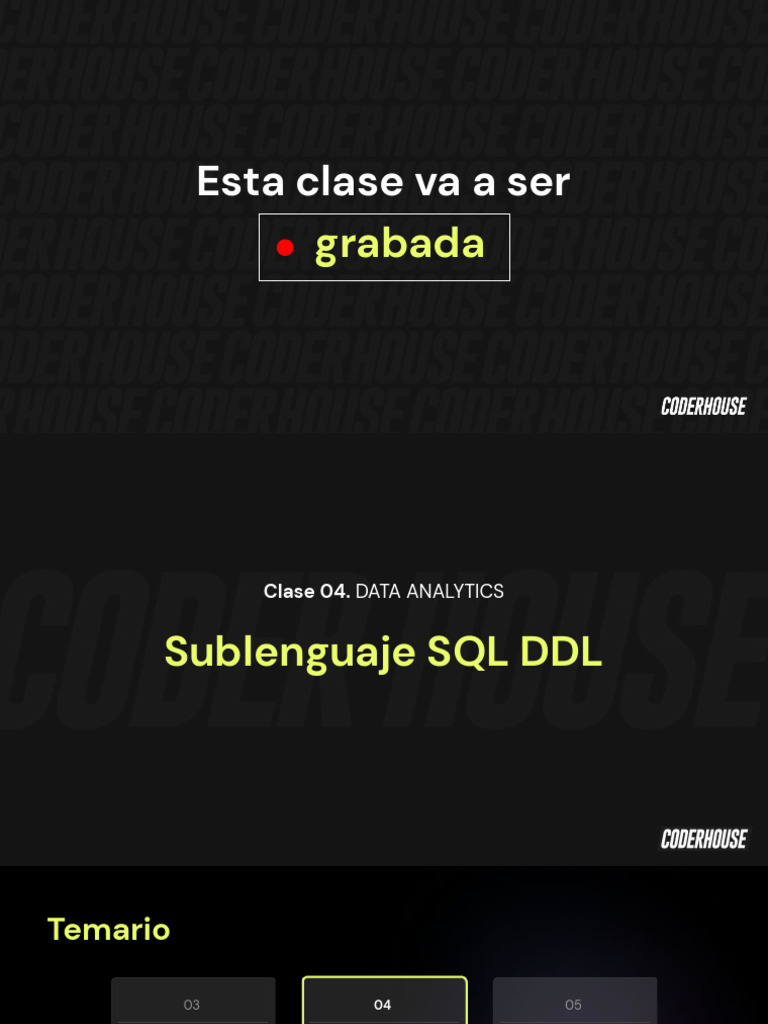 Clase 04 - Sublenguaje SQL DDL | PDF | SQL | Bases de datos