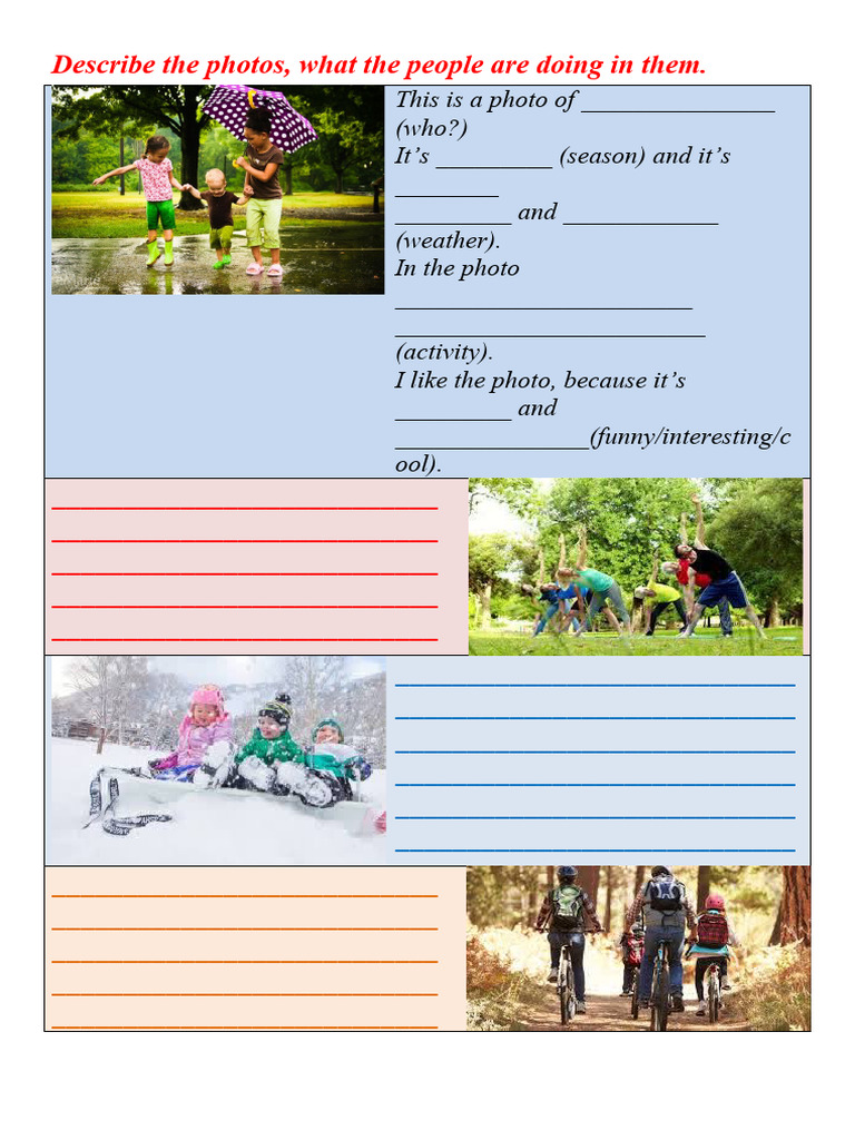 describing-a-photo-picture-description-exercises | PDF | Physical ...
