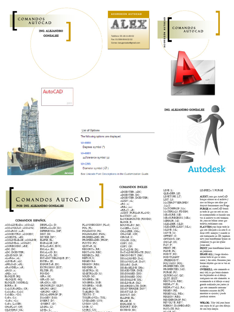 Comandos Autocad - Ing. Alejandro Gonzalez | PDF | Cad automático ...