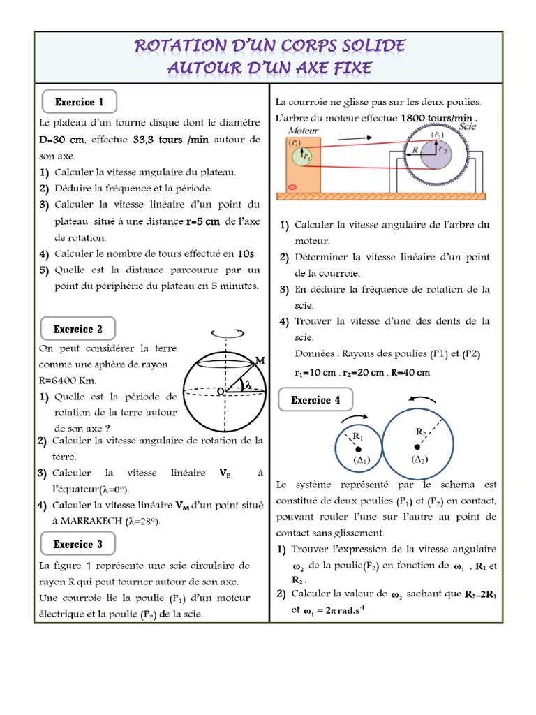 Exercices Rotation | PDF