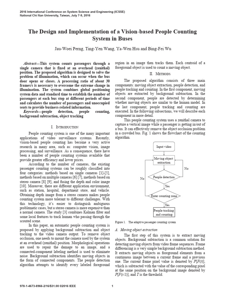 The Design and Implementation of A Vision-Based People Counting System in Buses | PDF ...