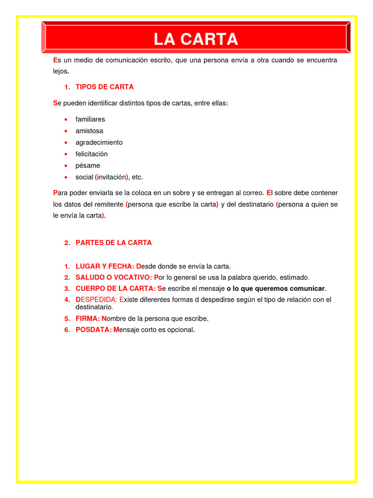 Comunicación - La Carta | PDF