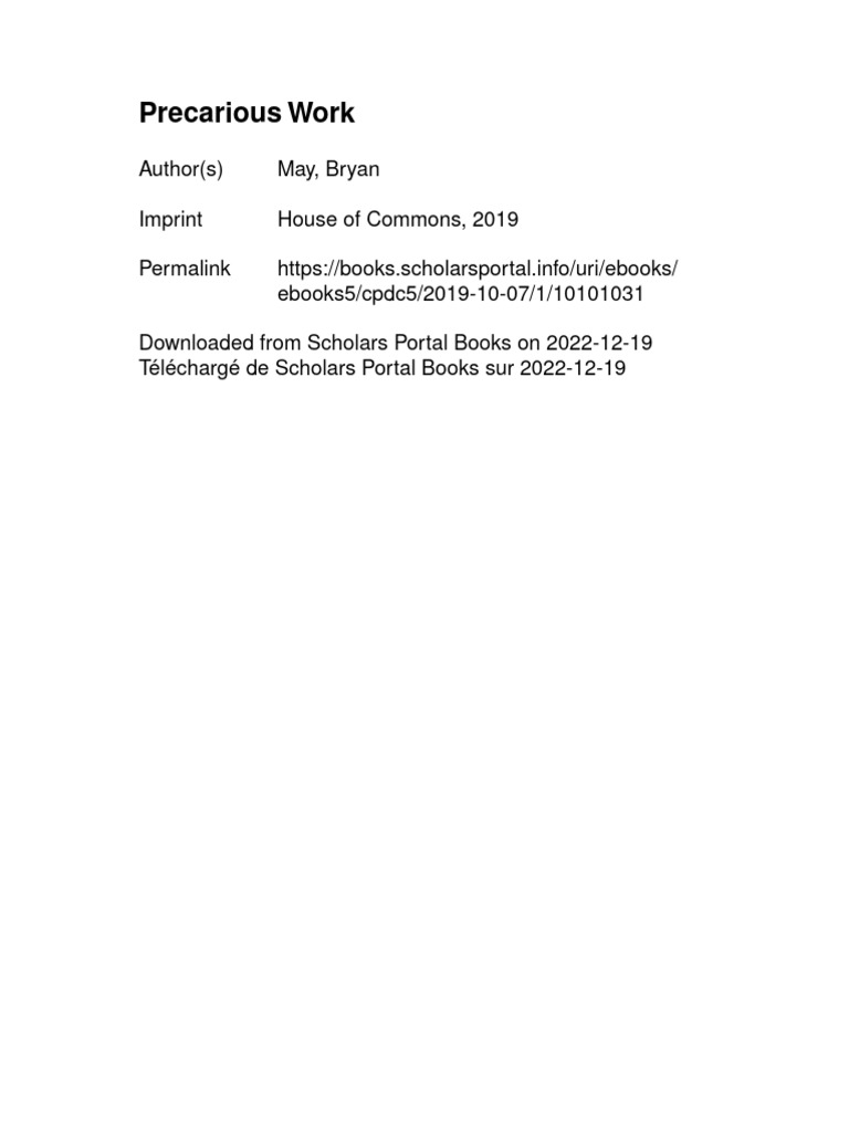 Canadian Govt - Precarious Work | PDF | Temporary Work | Employment