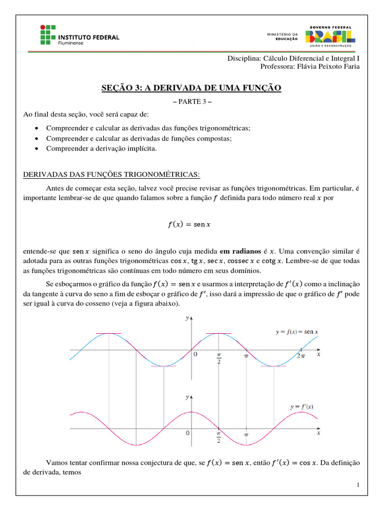 Derivadas - Parte | PDF | Derivado | Trigonometria