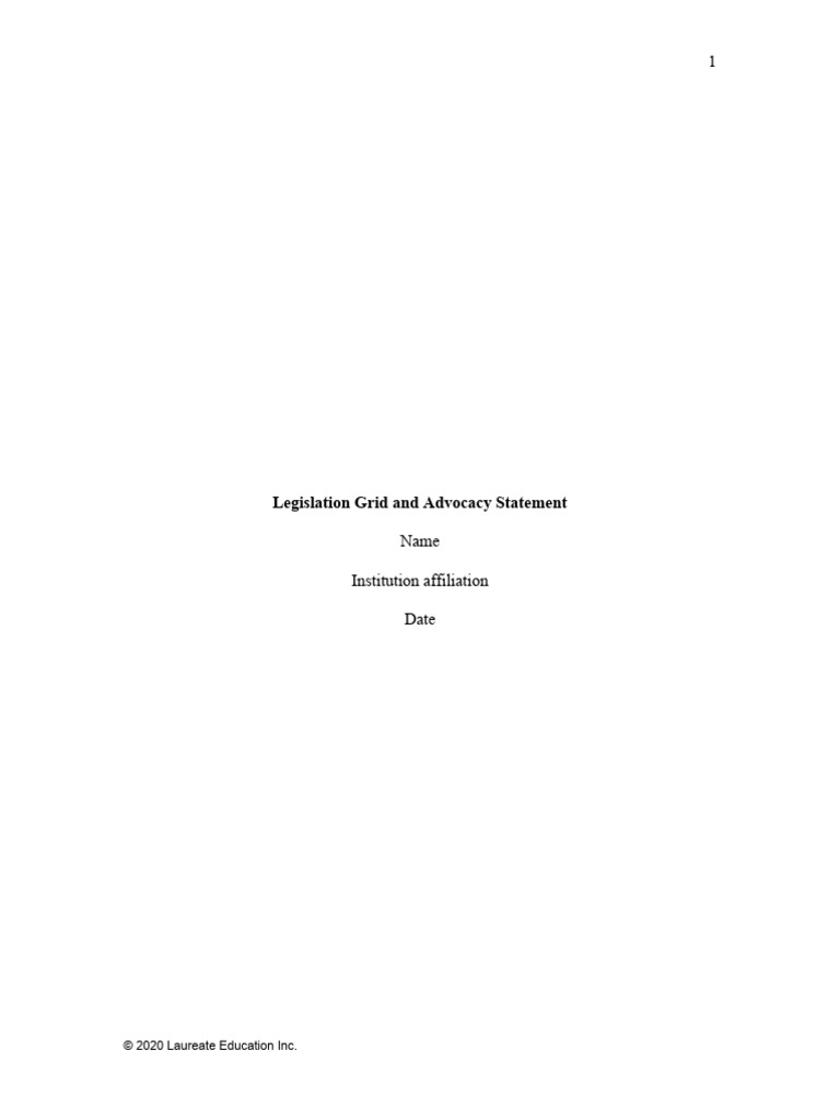 Legislation Grid and Testimony Advocacy Statement | PDF | Nursing ...
