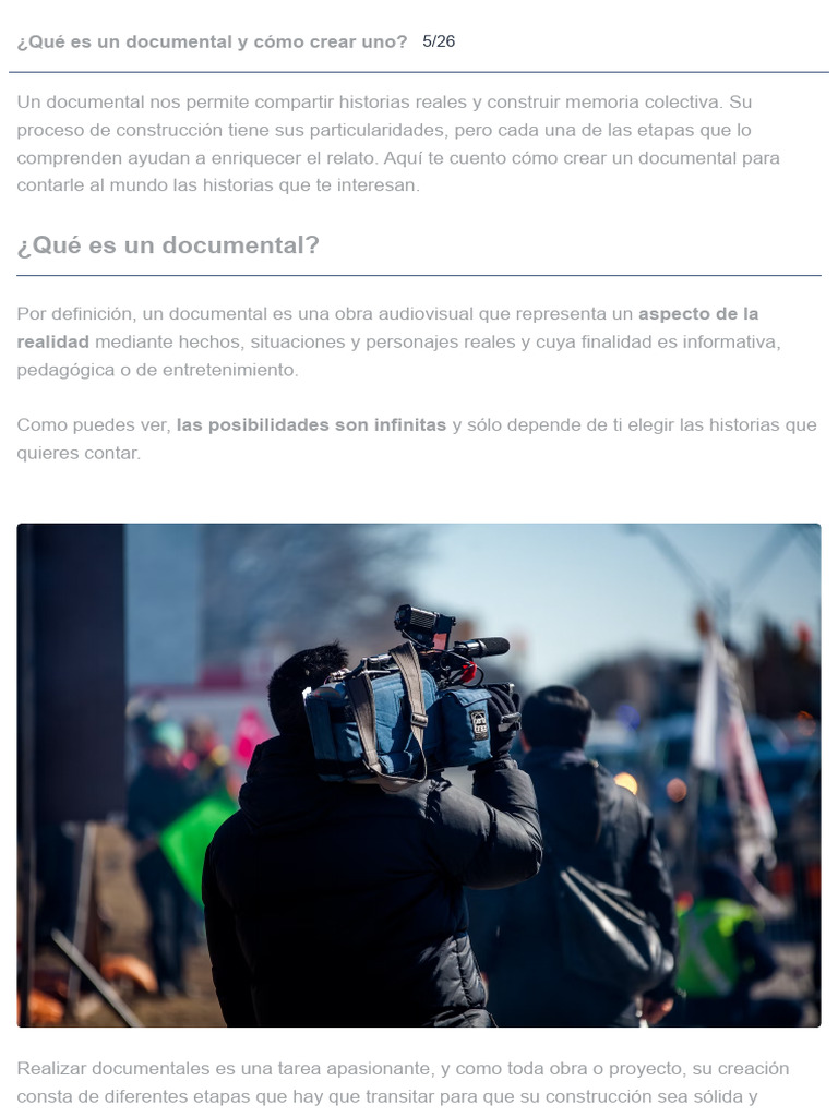 Cómo crear un documental paso a paso | PDF | Documental | Memoria