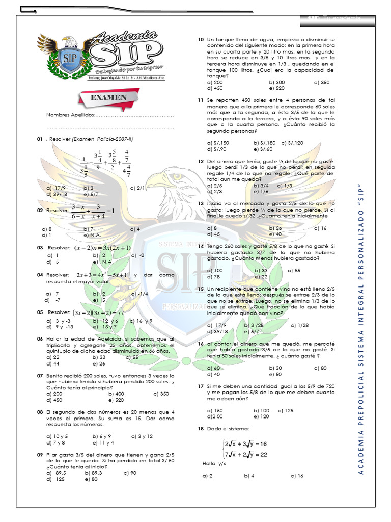 Examen 01 Excluidos-Ii | PDF