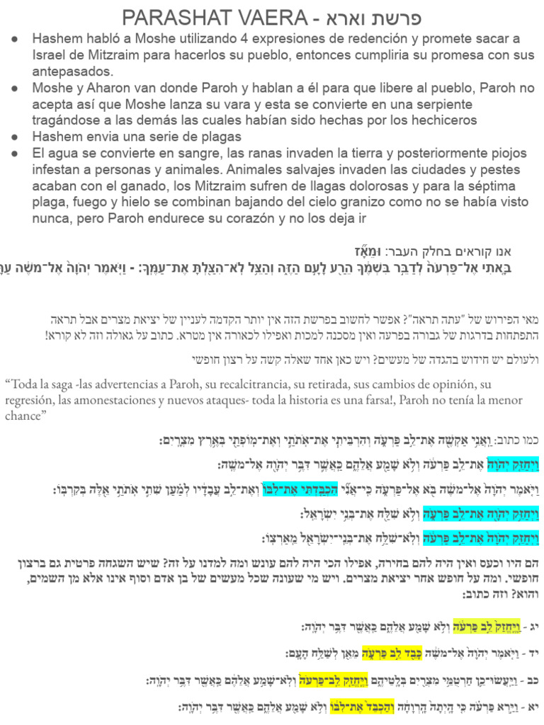 Parashat Vaera | PDF