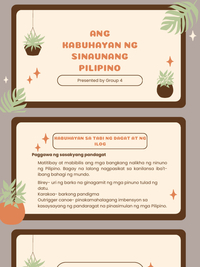 Ang Kabuhayan NG Sinaunang Pilipino - 20231129 - 203118 - 0000 | PDF