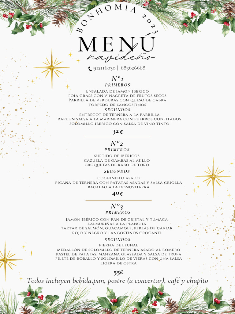 Menú Vertical Navideño | PDF