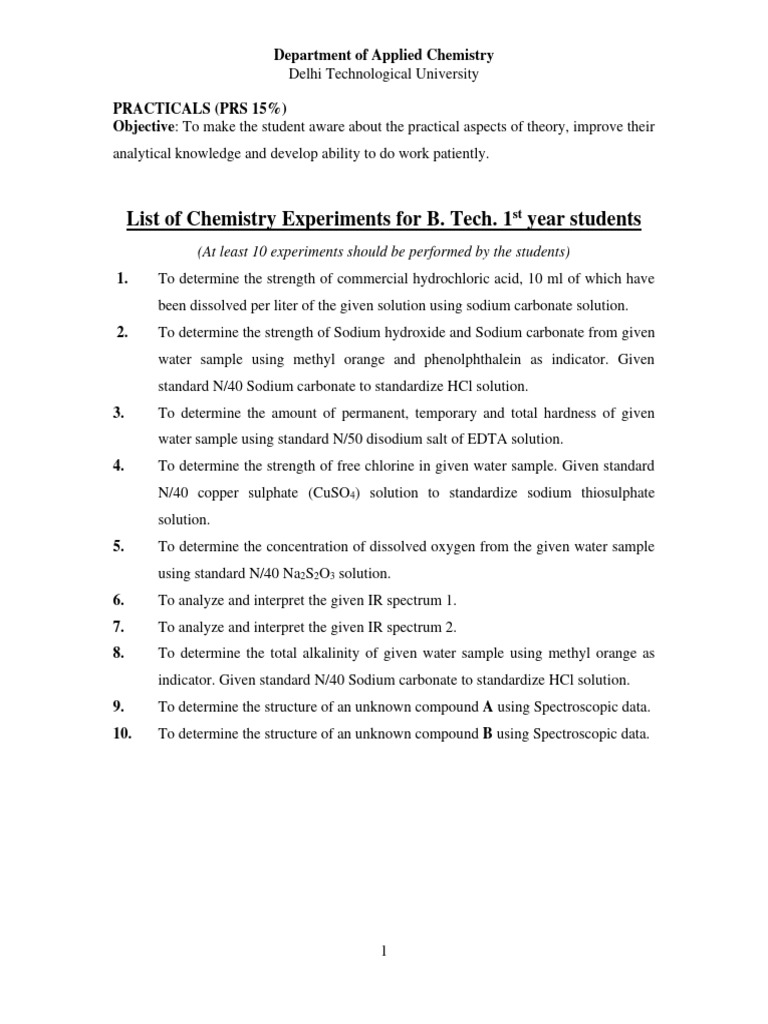 Chem Lab Manual | PDF | Infrared Spectroscopy | Chemistry