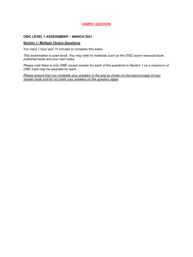 OISC Sample Competence Assessment Paper-March 2021 | Download Free PDF ...