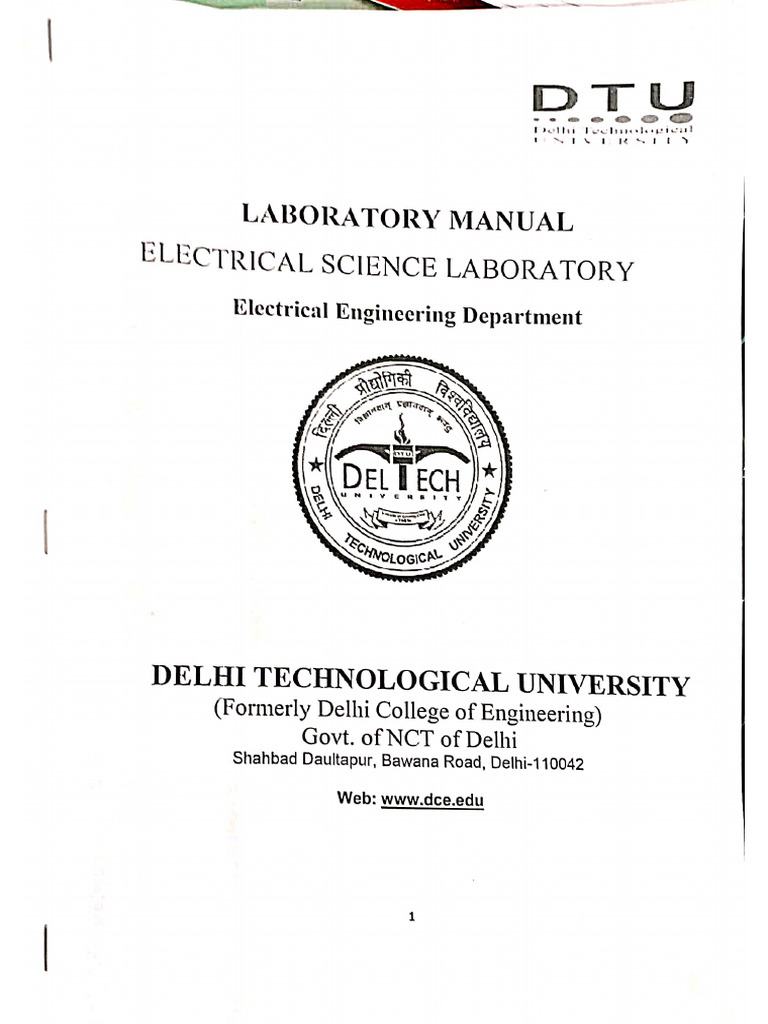 Ee Lab Manual 1 ST Sem | PDF
