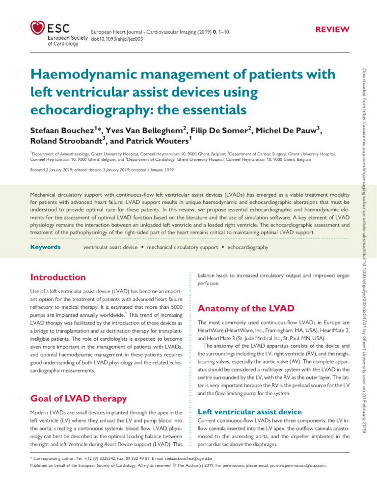 2019 Lvad Echo Bouchez | PDF | Diastole | Ventricle (Heart)