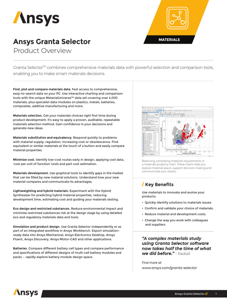 Granta Selector Product Datasheet | PDF | Physical Sciences | Computing