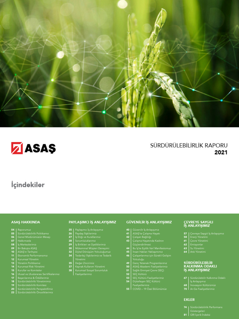 ASAS Surdurulebilirlik Raporu 2021-2234 | PDF