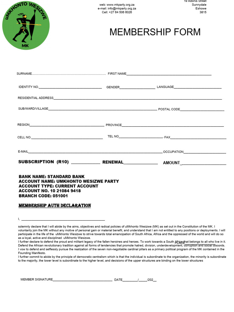 MK Registration Form | PDF