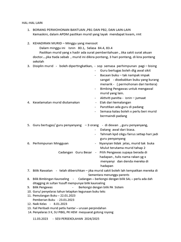 HAL - Hal Lain Mesyuarat | PDF